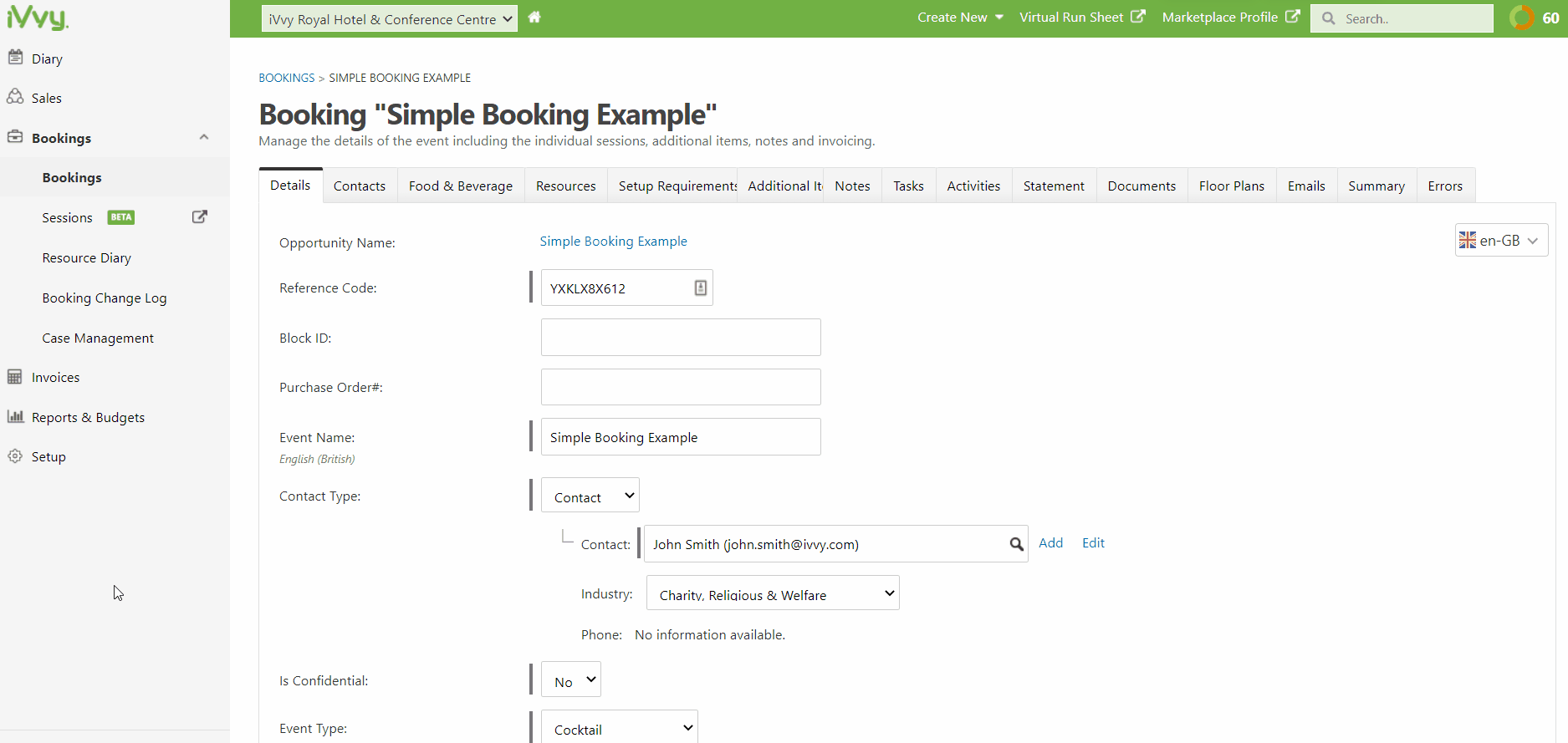 Adding Setup Requirements to a Quote or Booking